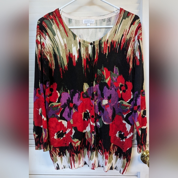 Joseph A | Sweaters | Joseph A Button Up Cardigan Women Size L Scoop ...